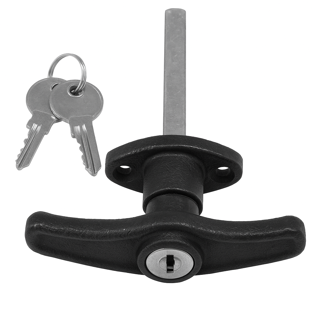 Universal Garage Door T-Handle Lock – 170mm Shaft, Zinc Alloy, 2 Keys ...